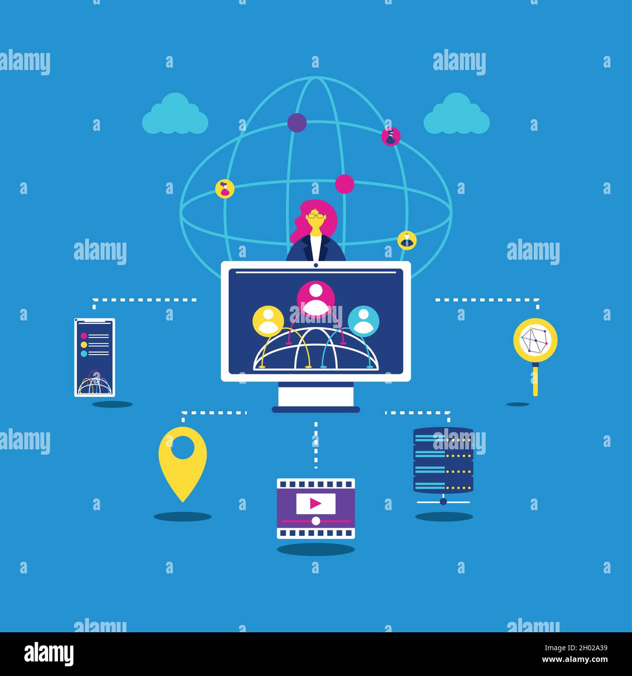 computer network communications Stock Vector Image & Art - Alamy