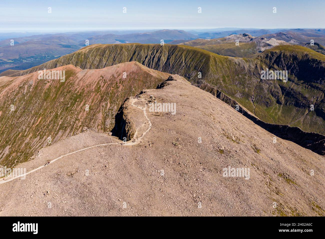 Aerial view of the summit of Ben Nevis - Scotland and the UK's tallest ...