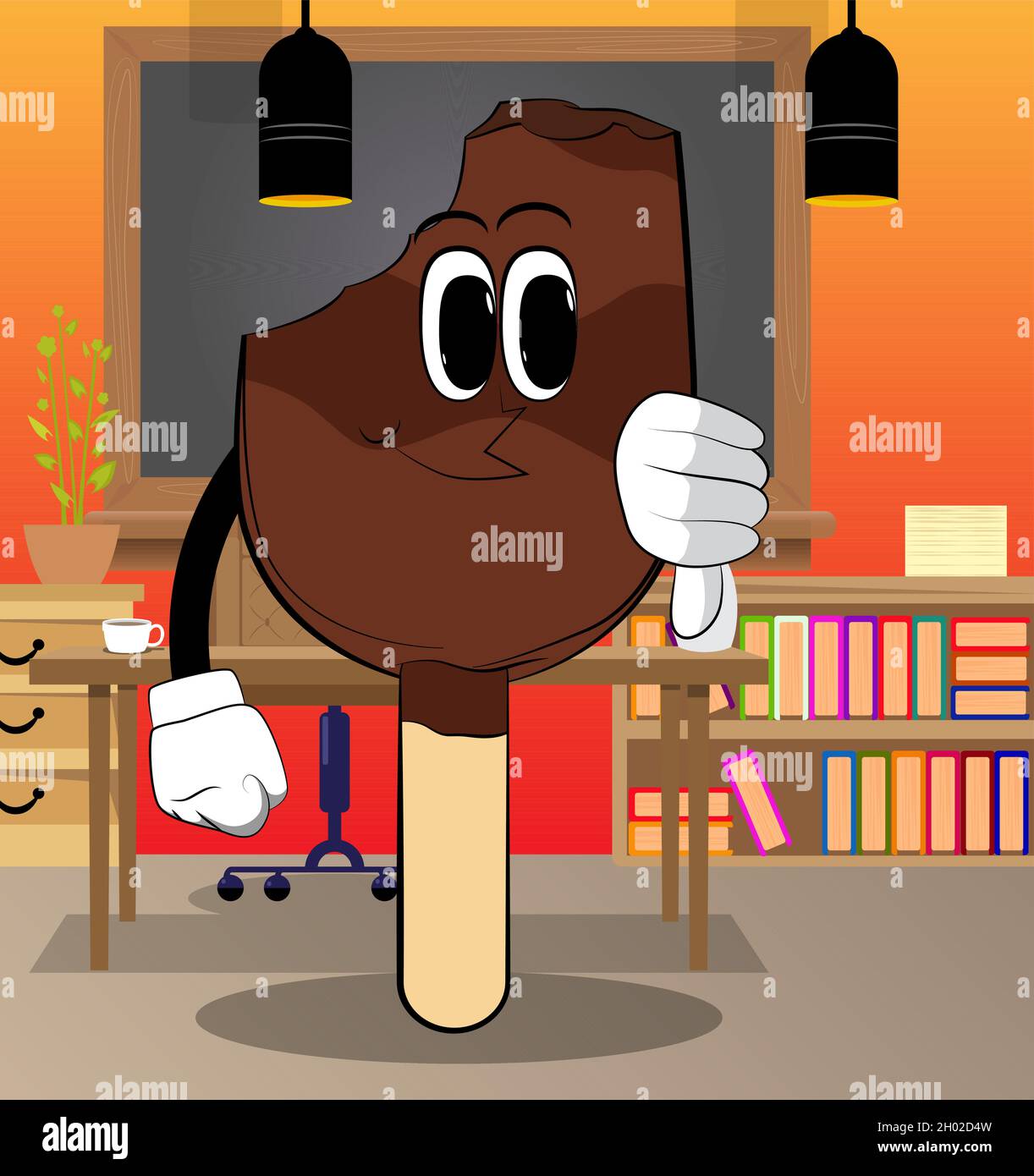 Ice Cream showing dislike hand sign. Summer refreshment, sweet food as ...