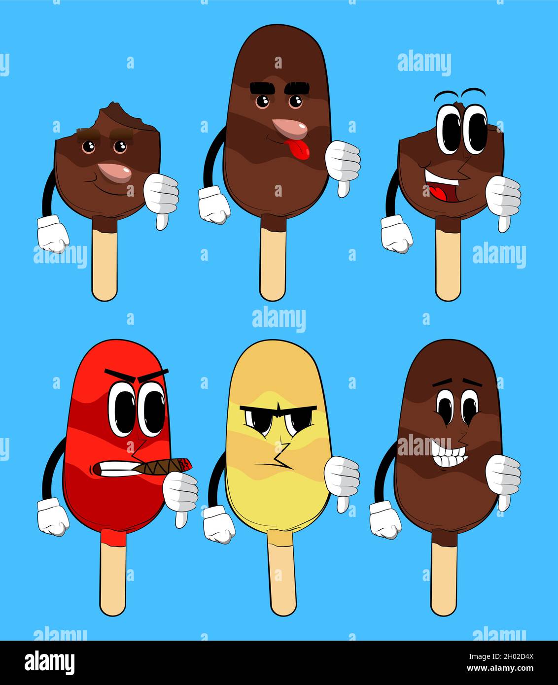 Ice Cream showing dislike hand sign. Summer refreshment, sweet food as ...