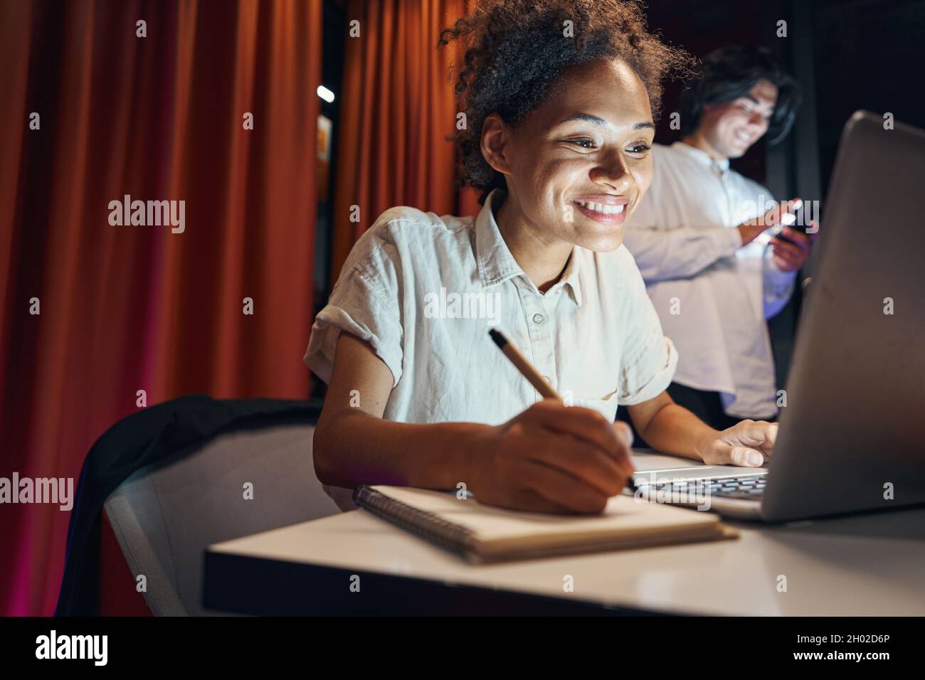 Female person singing reports and papers in cabinet Stock Photo - Alamy