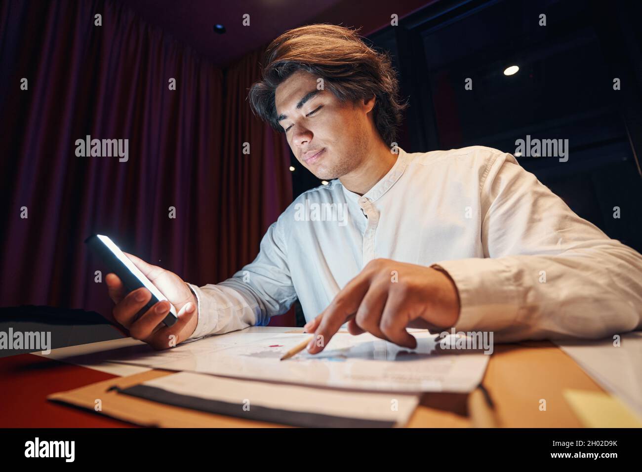 Male person writing hi-res stock photography and images - Alamy