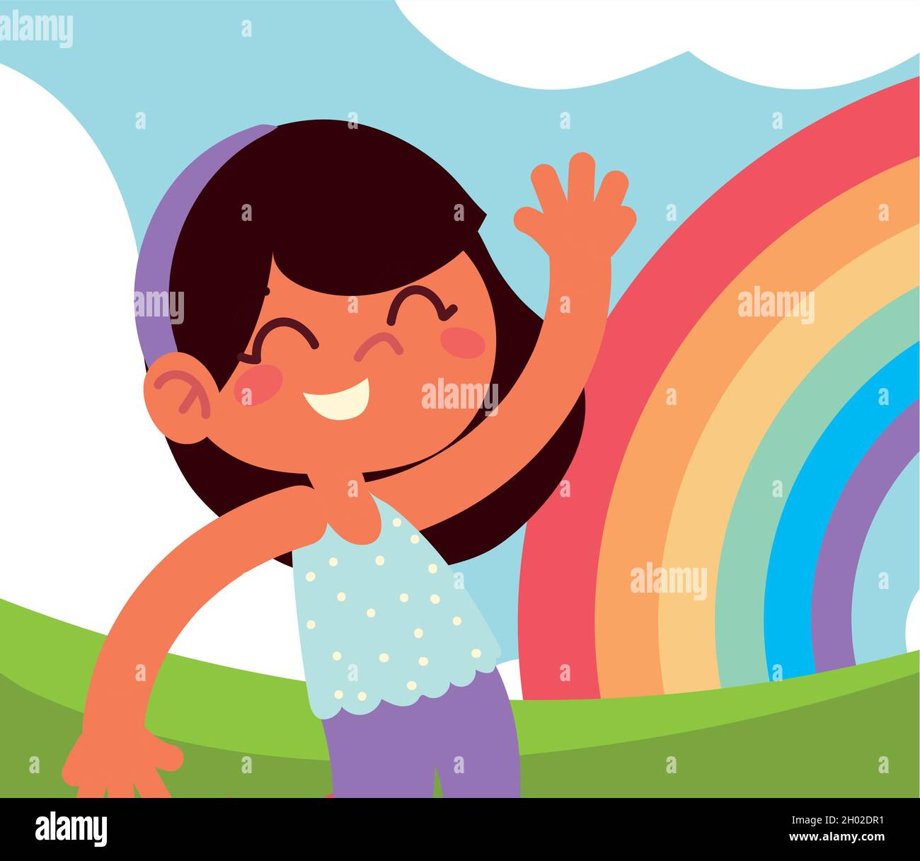 girl waving hand Stock Vector Image & Art - Alamy