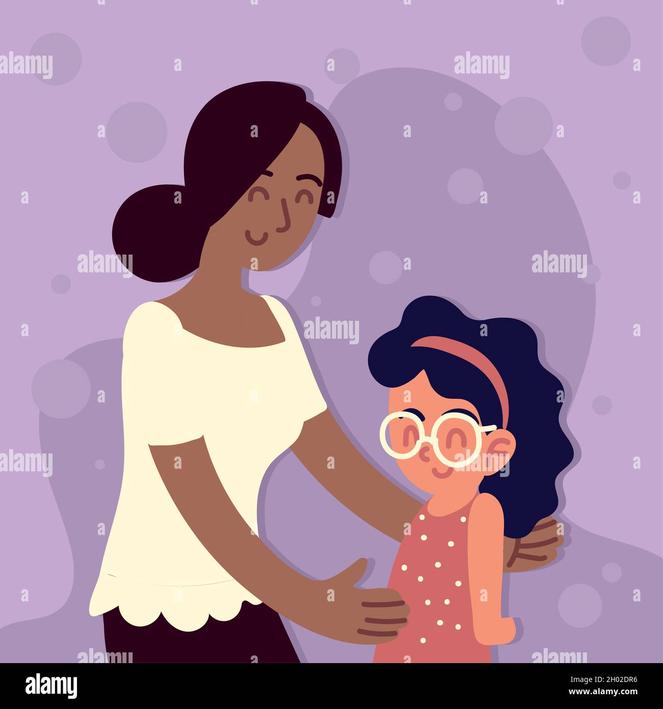 mother with adopted daughter Stock Vector Image & Art - Alamy