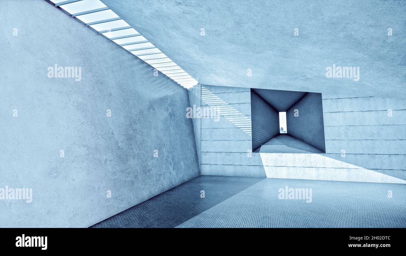 Monumental interior, abstract architectural concrete minimalist ...