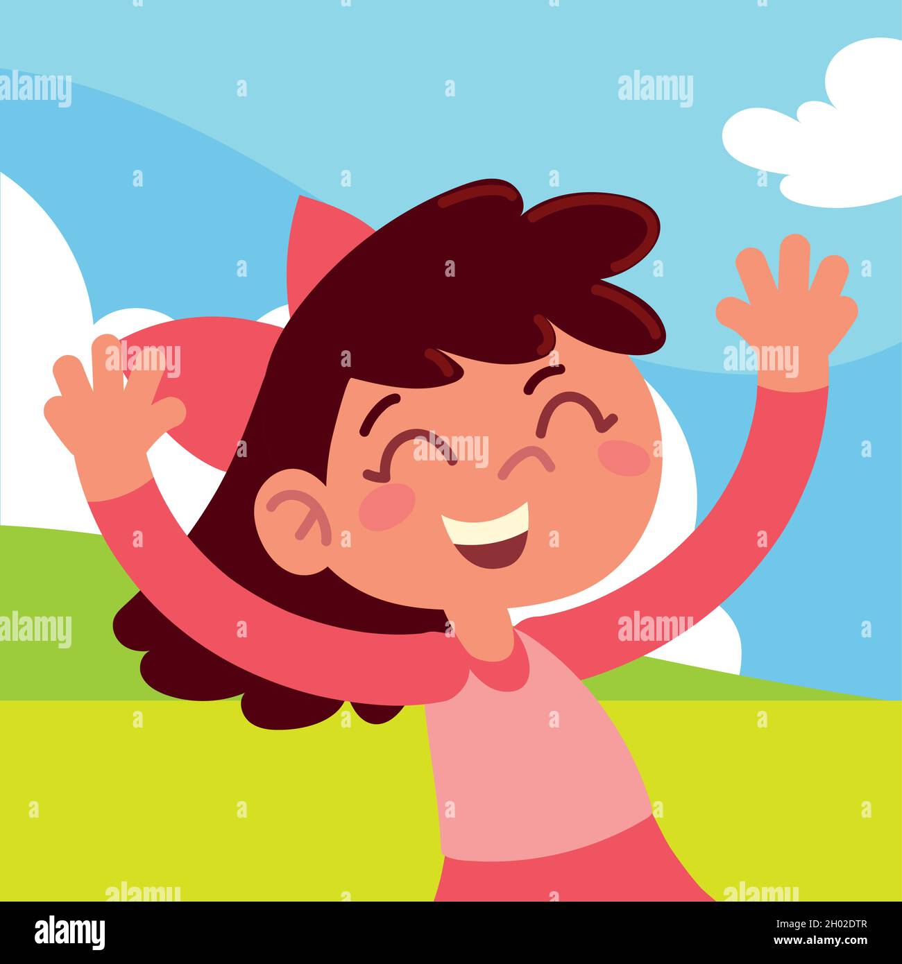 happy smiling girl Stock Vector Image & Art - Alamy
