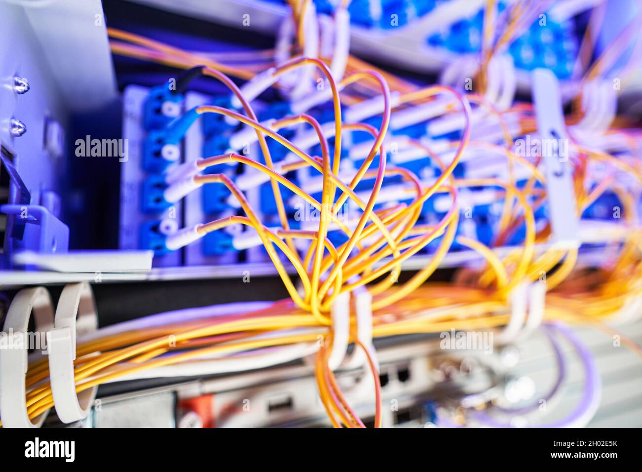 Close up of organized cable arrangement in server rack Stock Photo - Alamy
