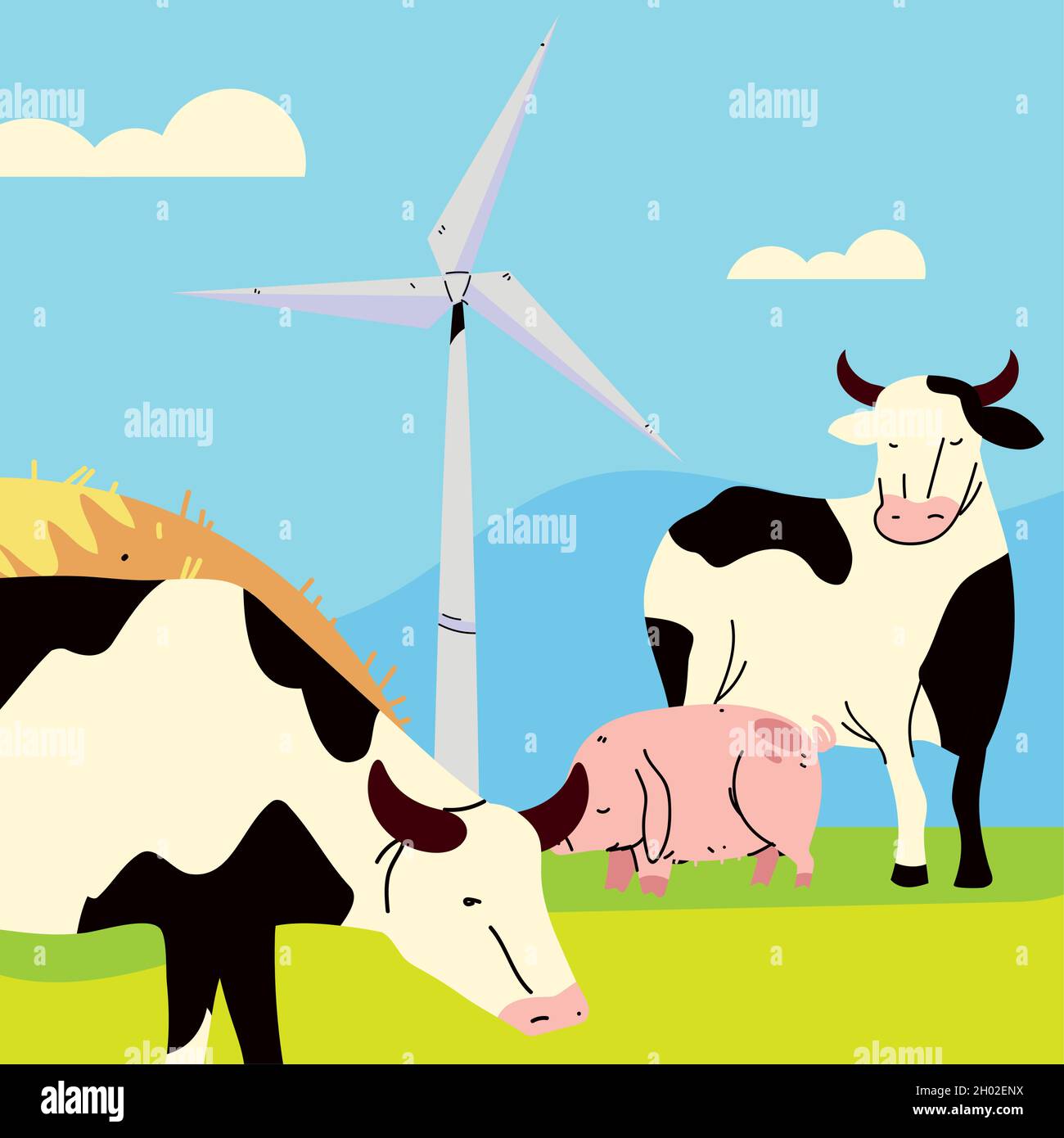 farm cow and pig Stock Vector Image & Art - Alamy