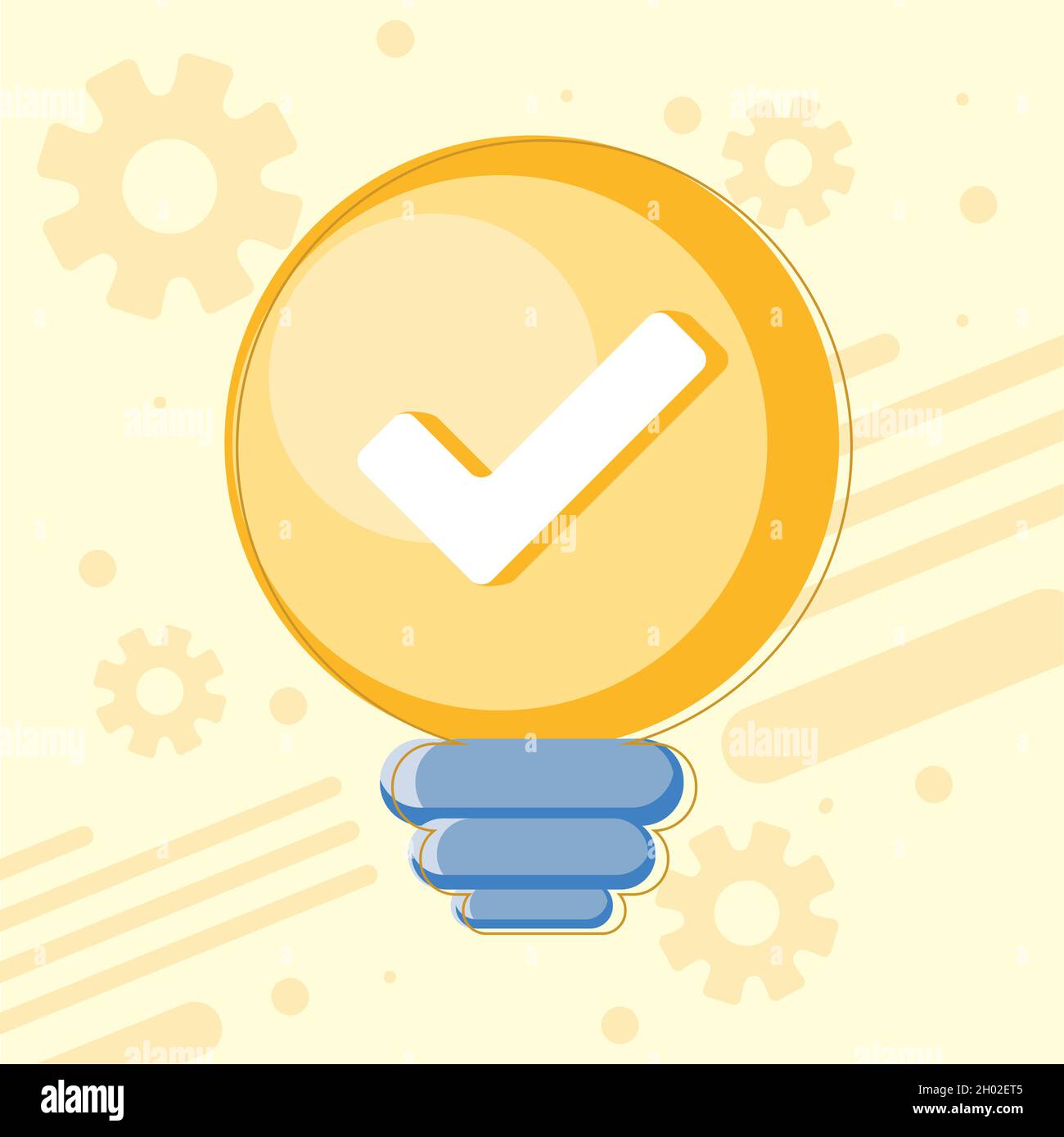 checkmark inside bulb Stock Vector Image & Art - Alamy