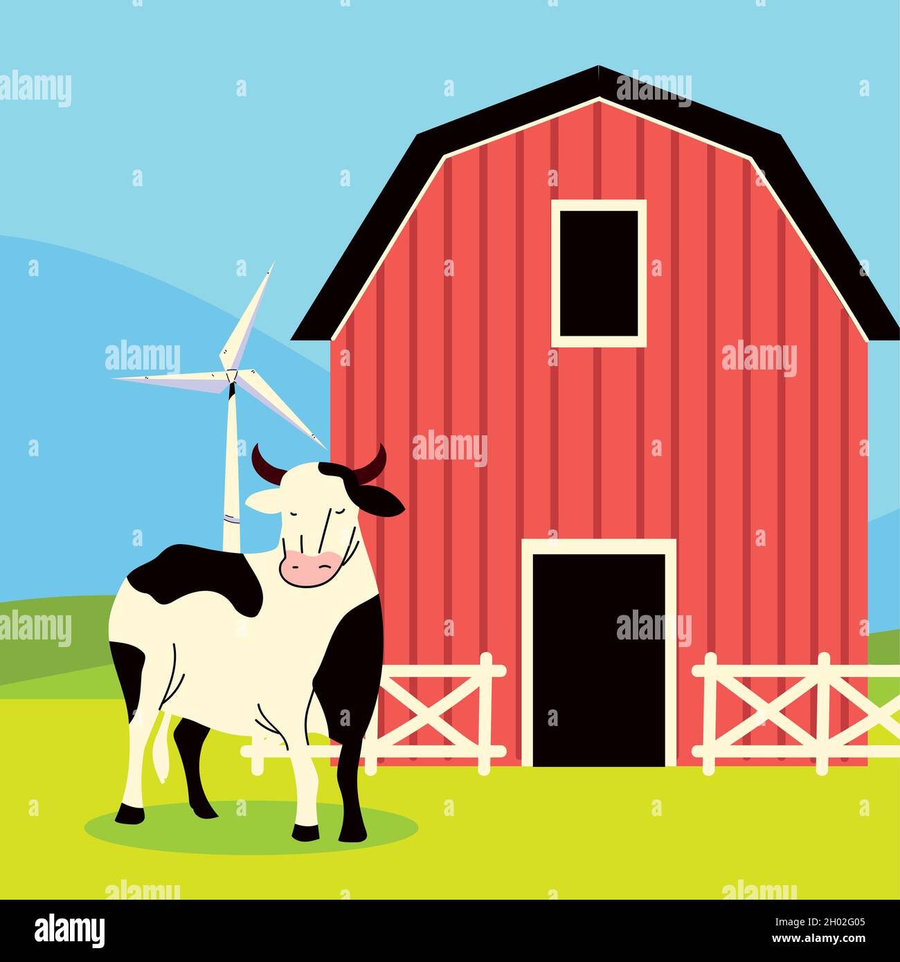 farm barn and cow Stock Vector Image & Art - Alamy