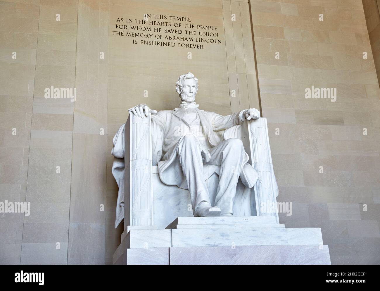Marble Statue of President Lincoln at the Lincoln Memorial in ...