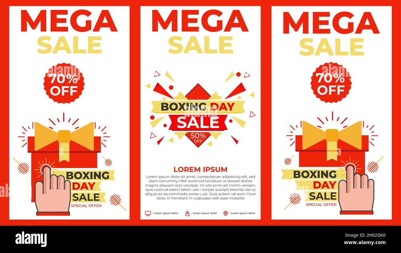 boxing day social media stories template collection design Stock Photo ...