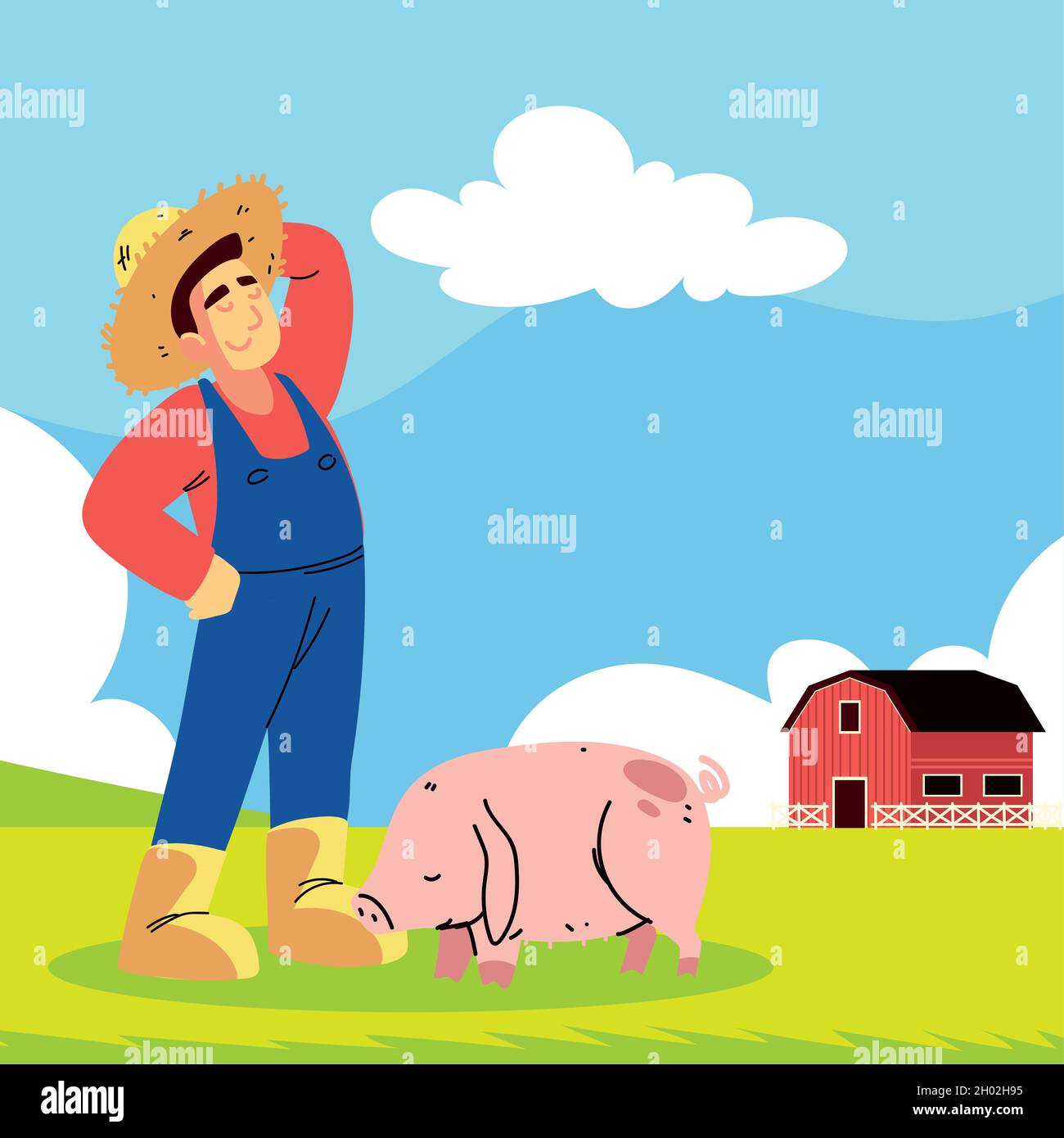 Pig feed farm Stock Vector Images - Alamy