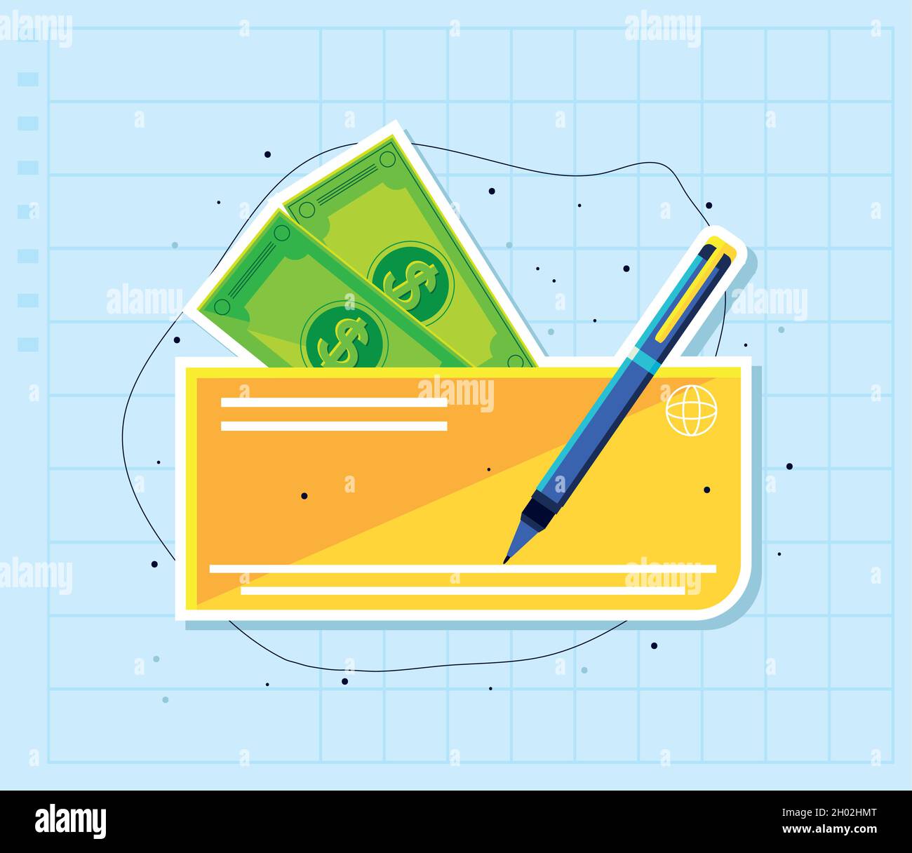 bank check and money Stock Vector Image & Art - Alamy