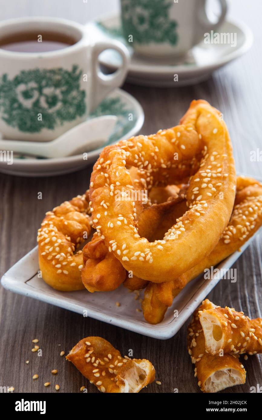 Horse Shoe Fritters, also known as Ma Geok or Butterfly, a popular ...