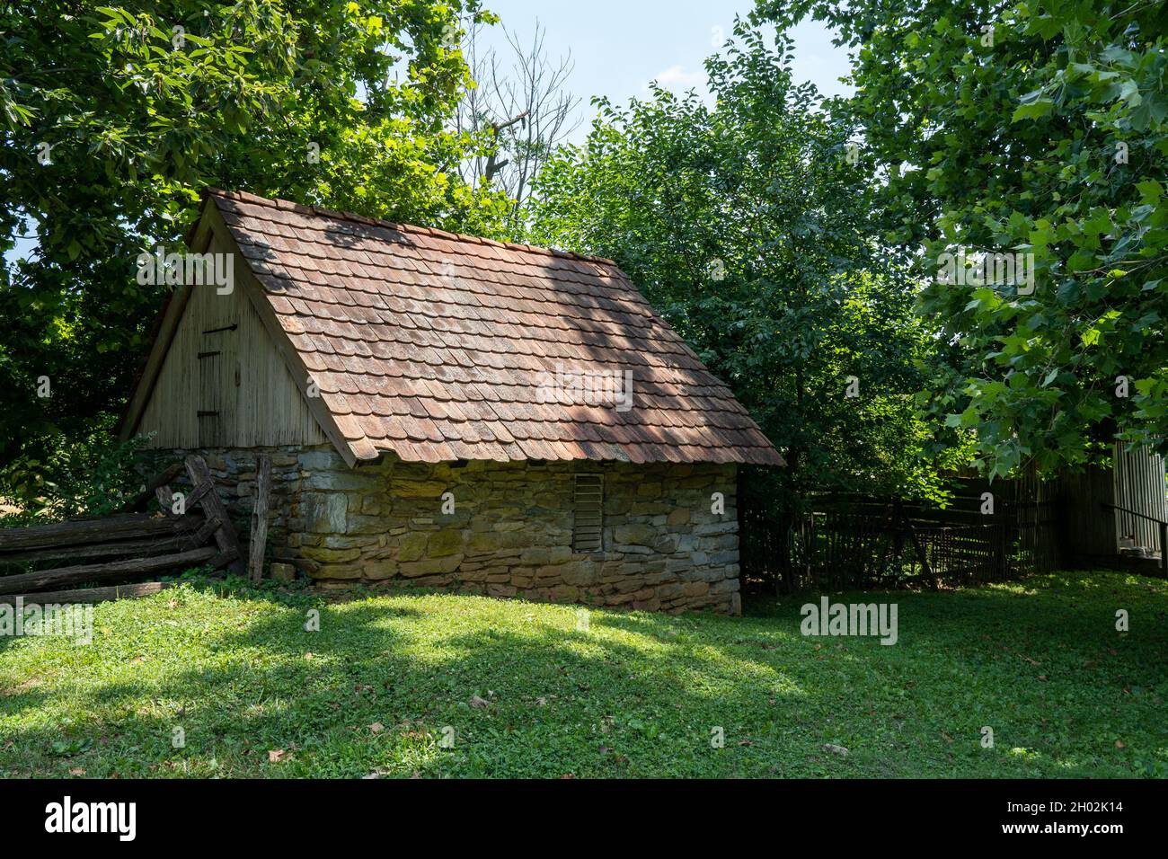 An old stone springhouse on an old farm in the forest Stock Photo - Alamy
