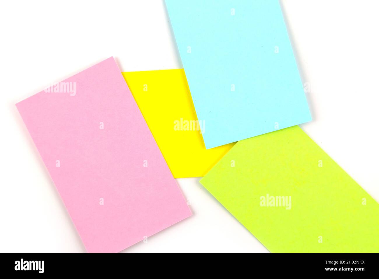 Color paper name card isolated on white background Stock Photo - Alamy