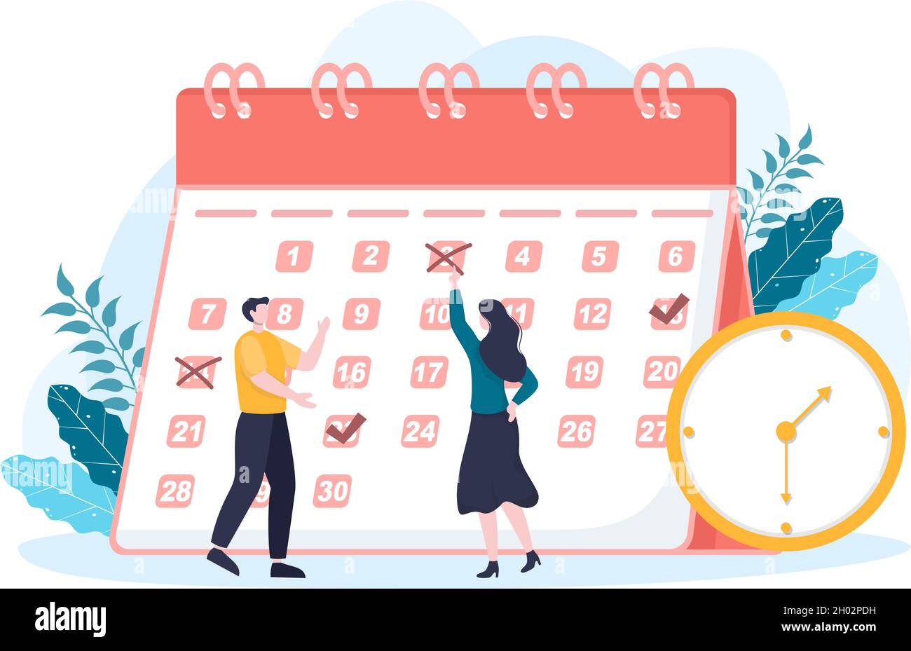 Calendar Background Vector Illustration With Circle Sign For Planning ...
