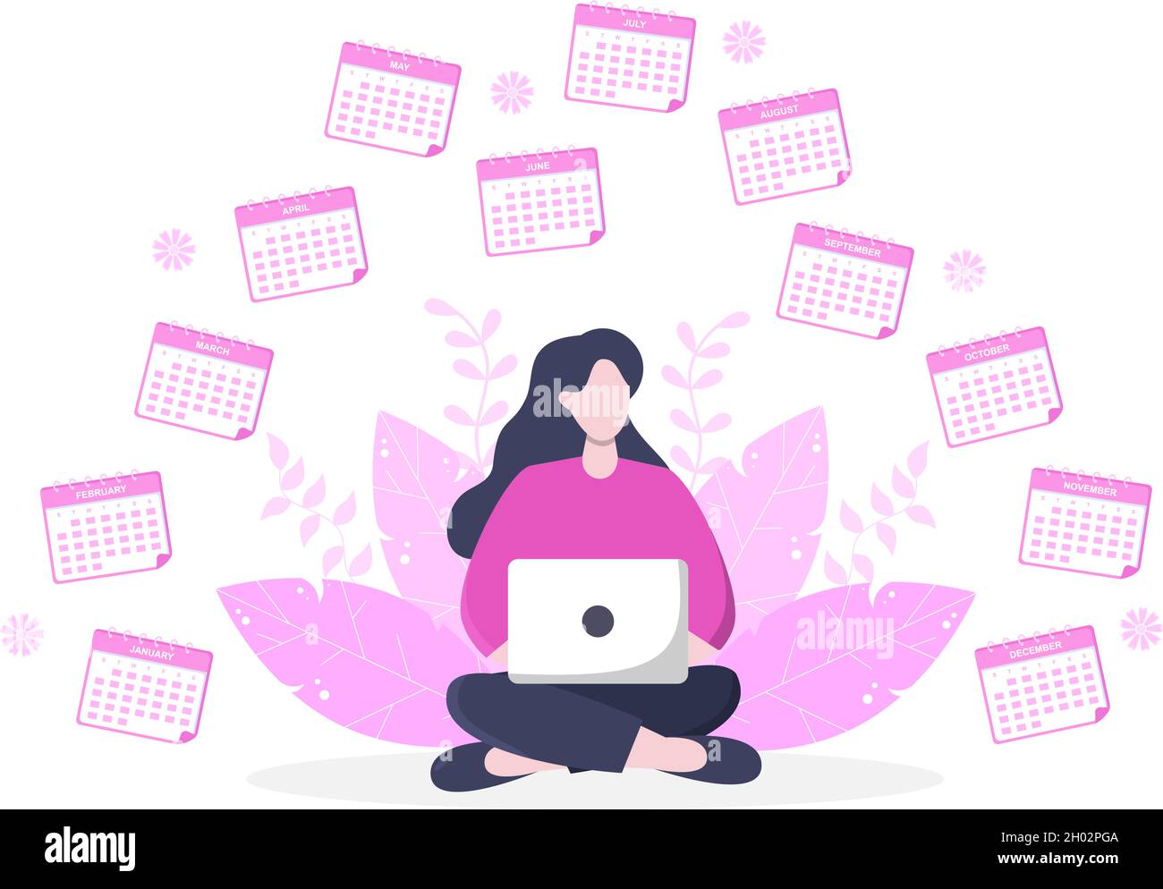 Calendar Background Vector Illustration With Circle Sign For Planning ...