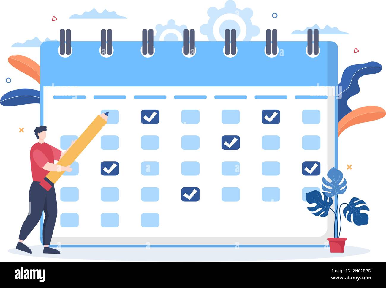 Calendar Background Vector Illustration With Circle Sign For Planning ...