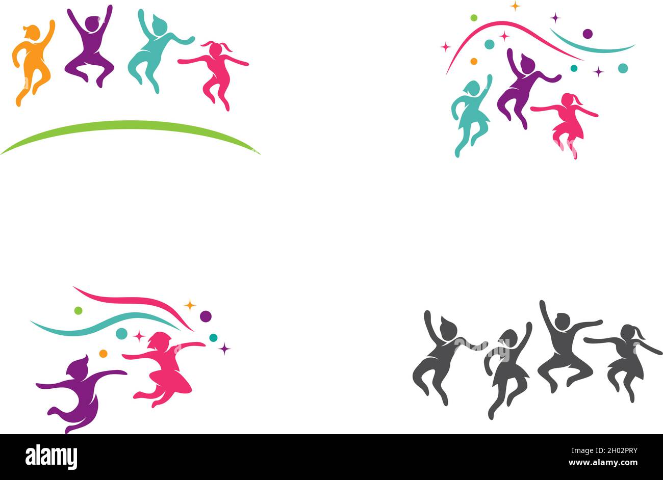 Happy People jump concept vector design Stock Vector Image & Art - Alamy