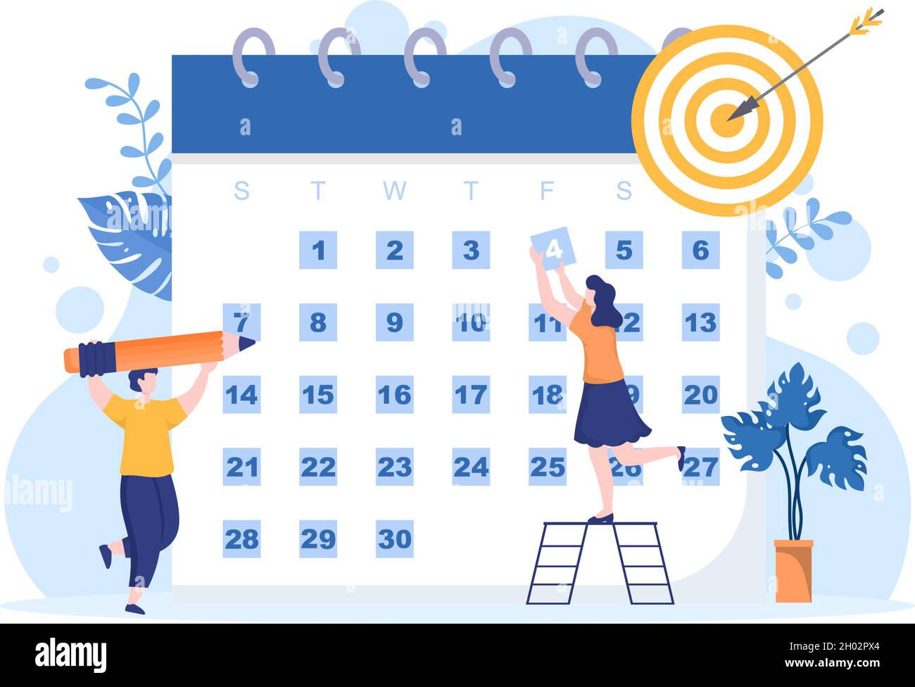 Calendar Background Vector Illustration With Circle Sign For Planning ...