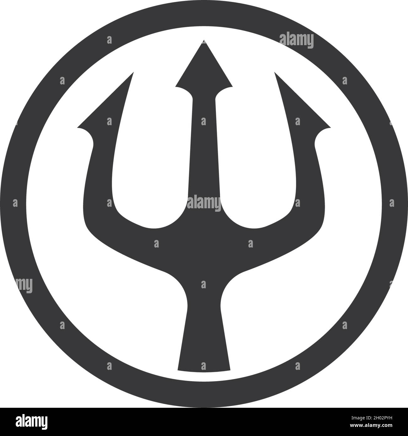 Black And White Trident Outline