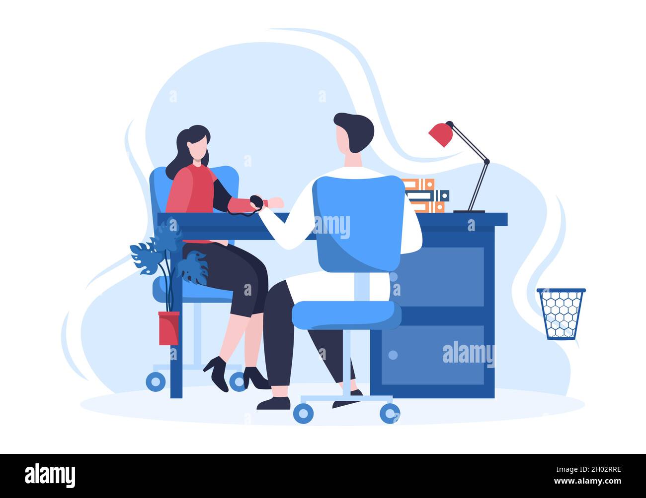 Doctor Checking a Patient in Hospital Room Background Vector ...