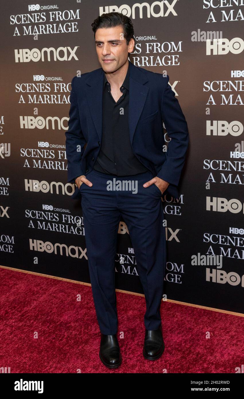 New York, NY - October 10, 2021: Actor Oscar Isaac attends screening of ...