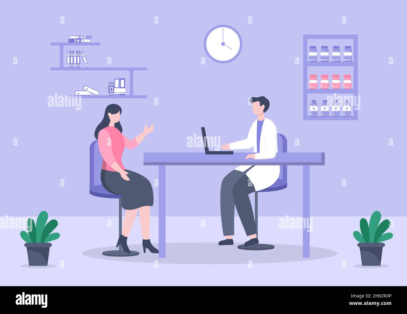 Doctor Checking a Patient in Hospital Room Background Vector ...