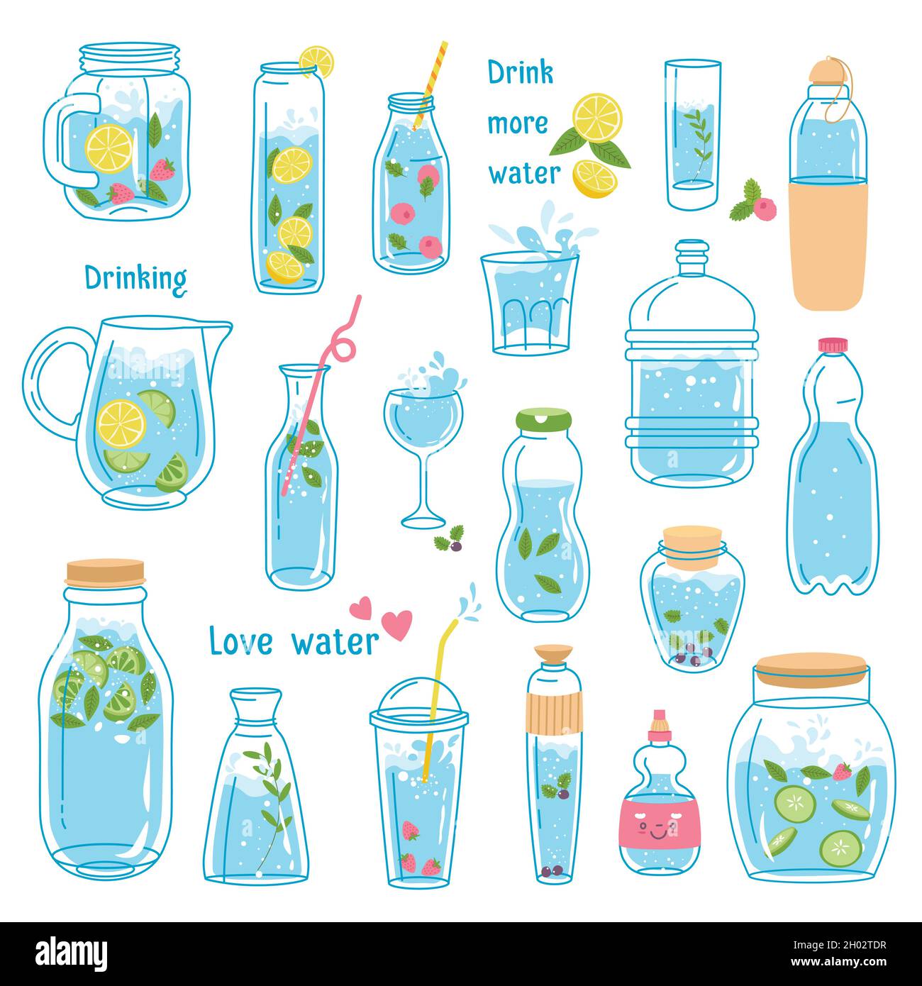 Bottled lemonade Stock Vector Images - Alamy