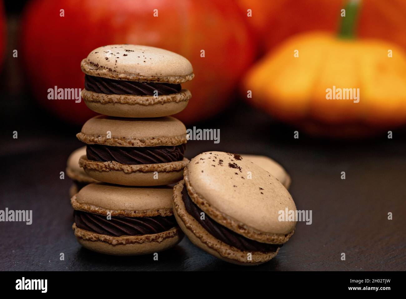 Dessert for Halloween. Thanksgiving menu. French macarons. Macaroons ...