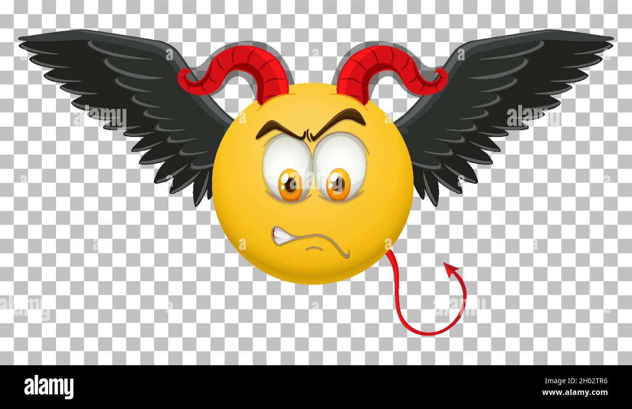 Devil emoticon with facial expression illustration Stock Vector Image ...