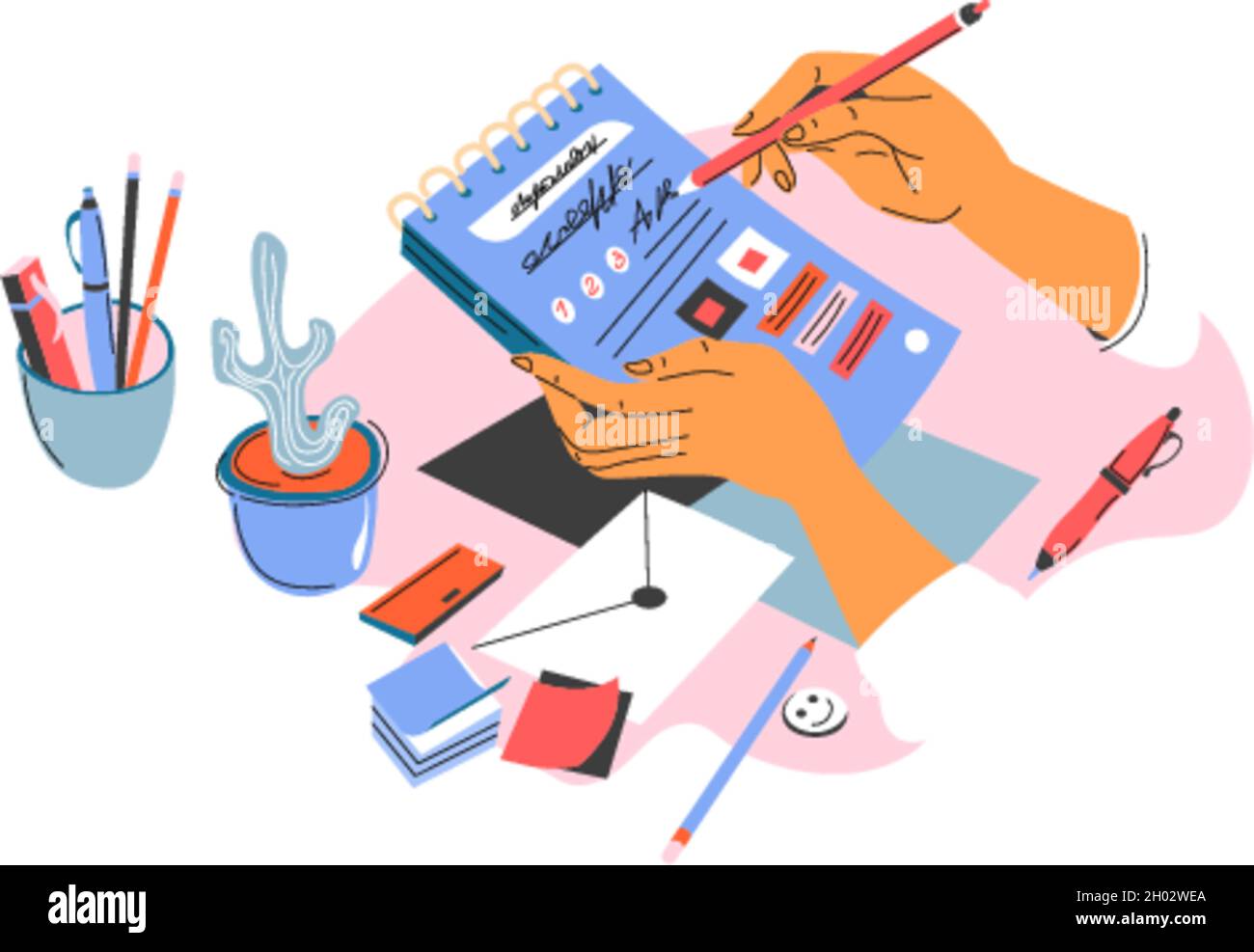 Blank writing pad in Stock Vector Images - Alamy