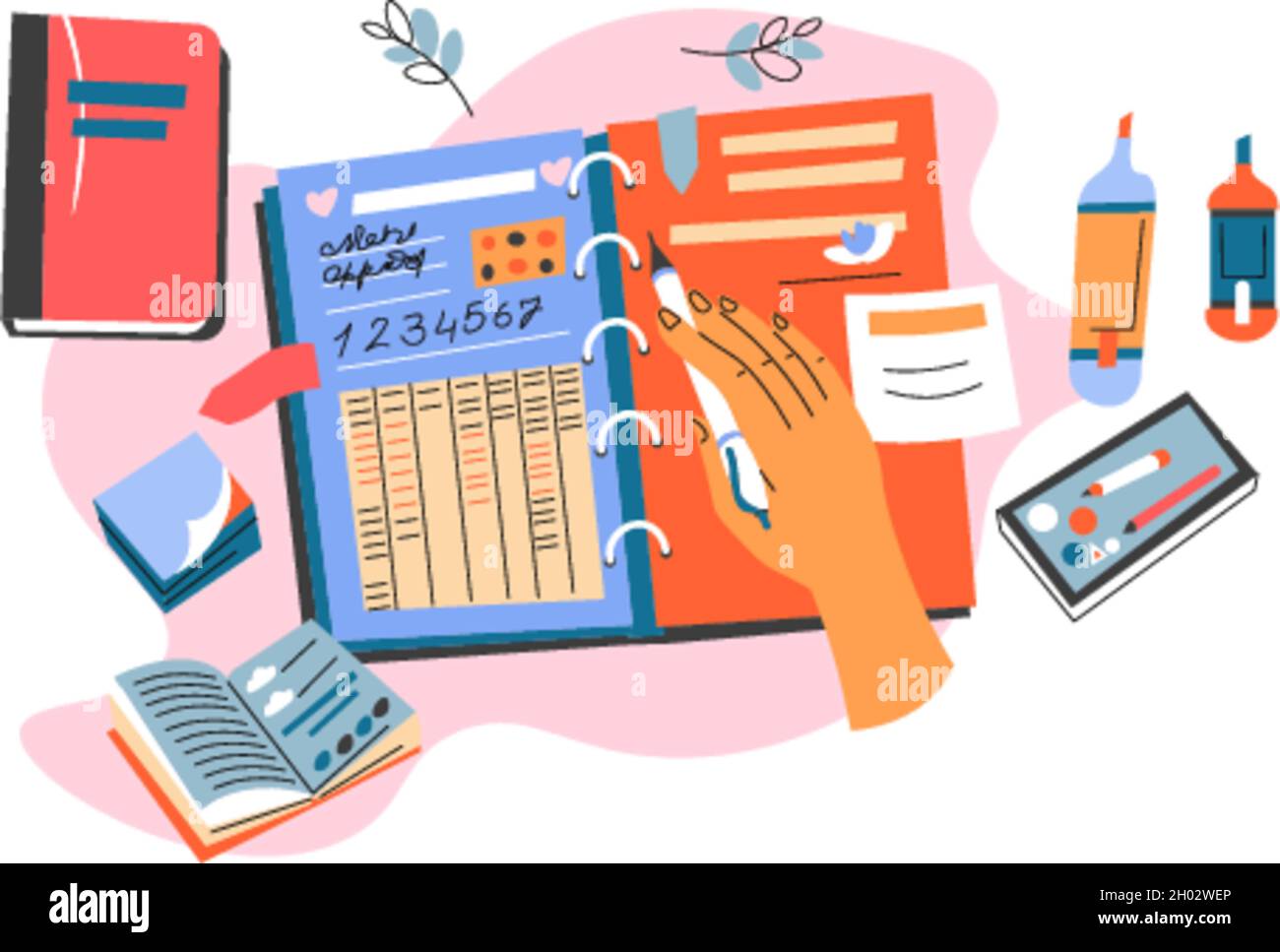 Diary writing working Stock Vector Images - Alamy