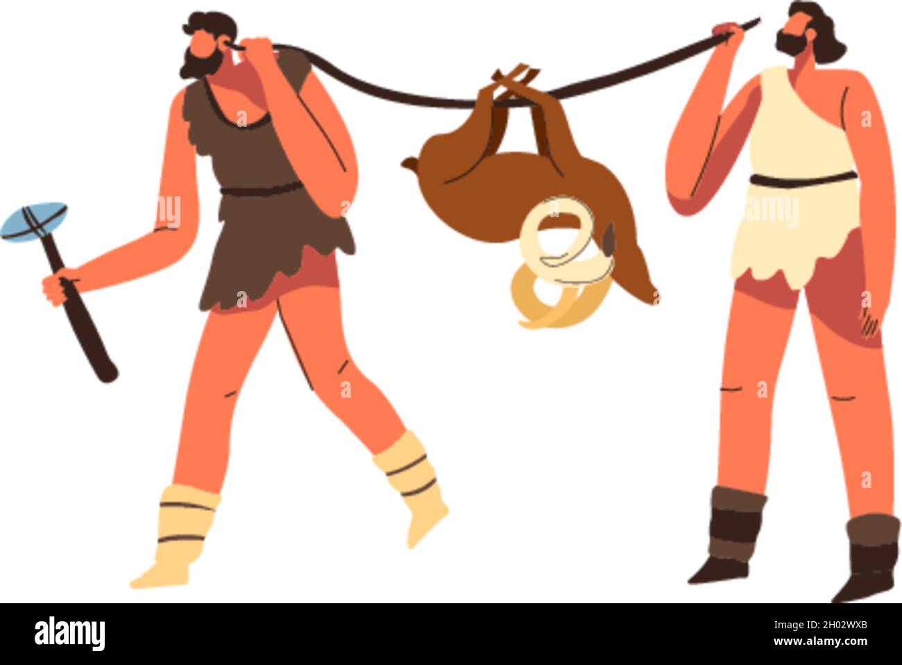Hunter gatherer drawing spear Stock Vector Images - Alamy