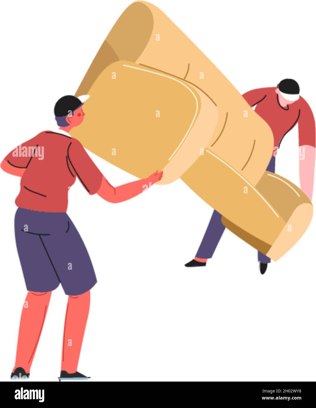 People moving furniture, men with large couch Stock Vector Image & Art ...