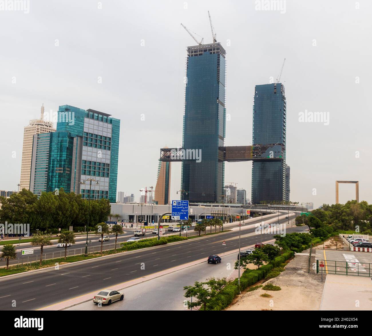 Dubai, UAE - 10.04.2021 Image of One Zabeel project under construction ...
