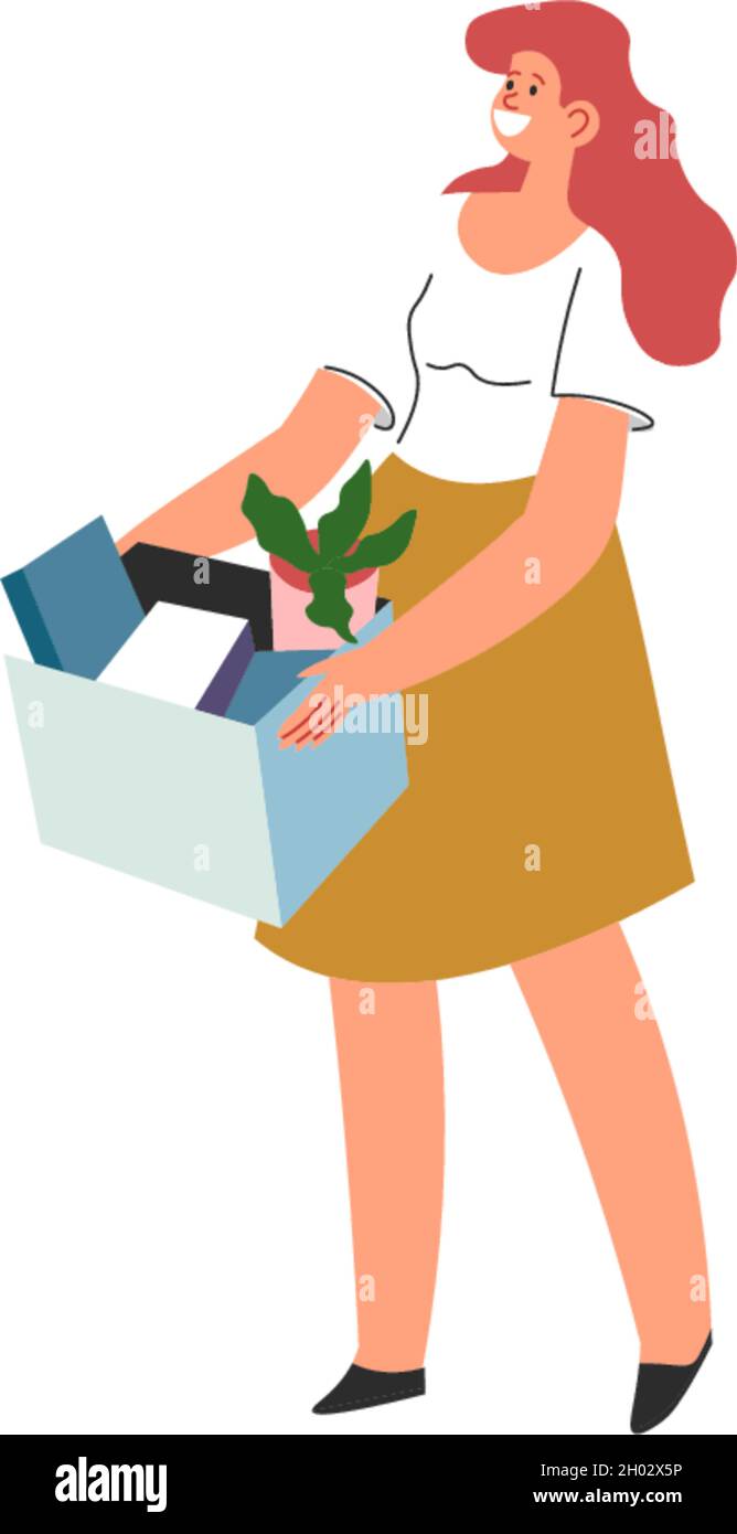 Adult lady moving house Stock Vector Images - Alamy