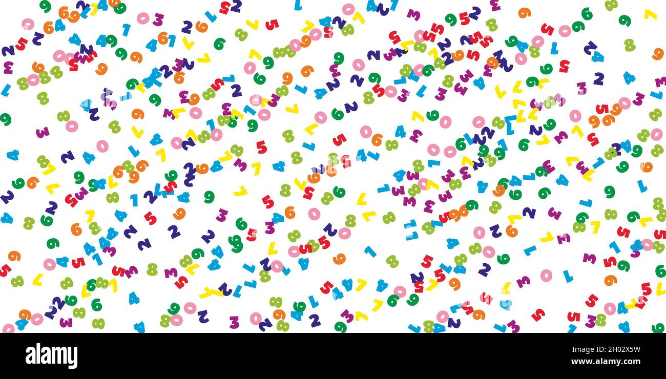 Falling colorful numbers. Math study concept with flying digits ...