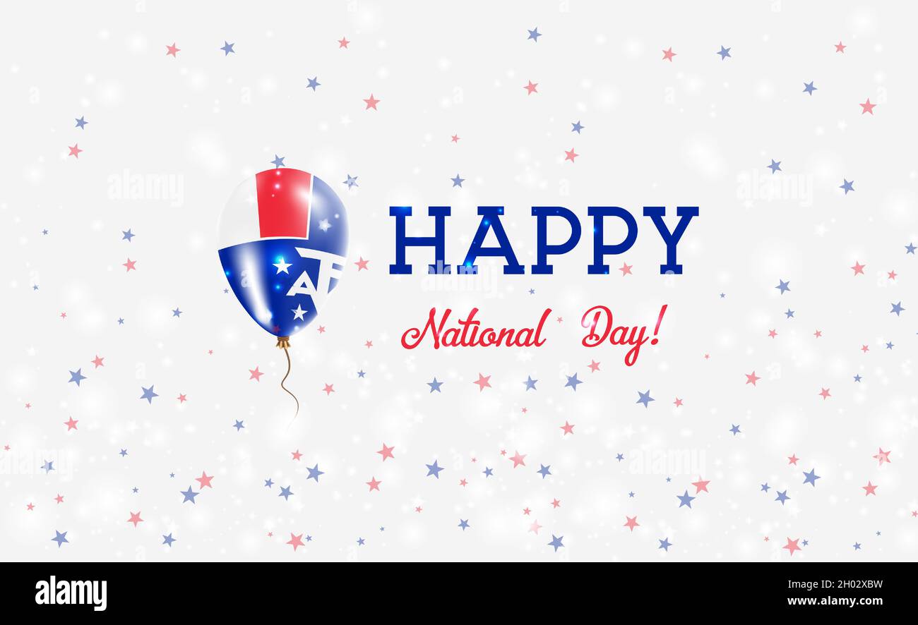 TAAF National Day patriotic poster. Flying Rubber Balloon in Colors of ...