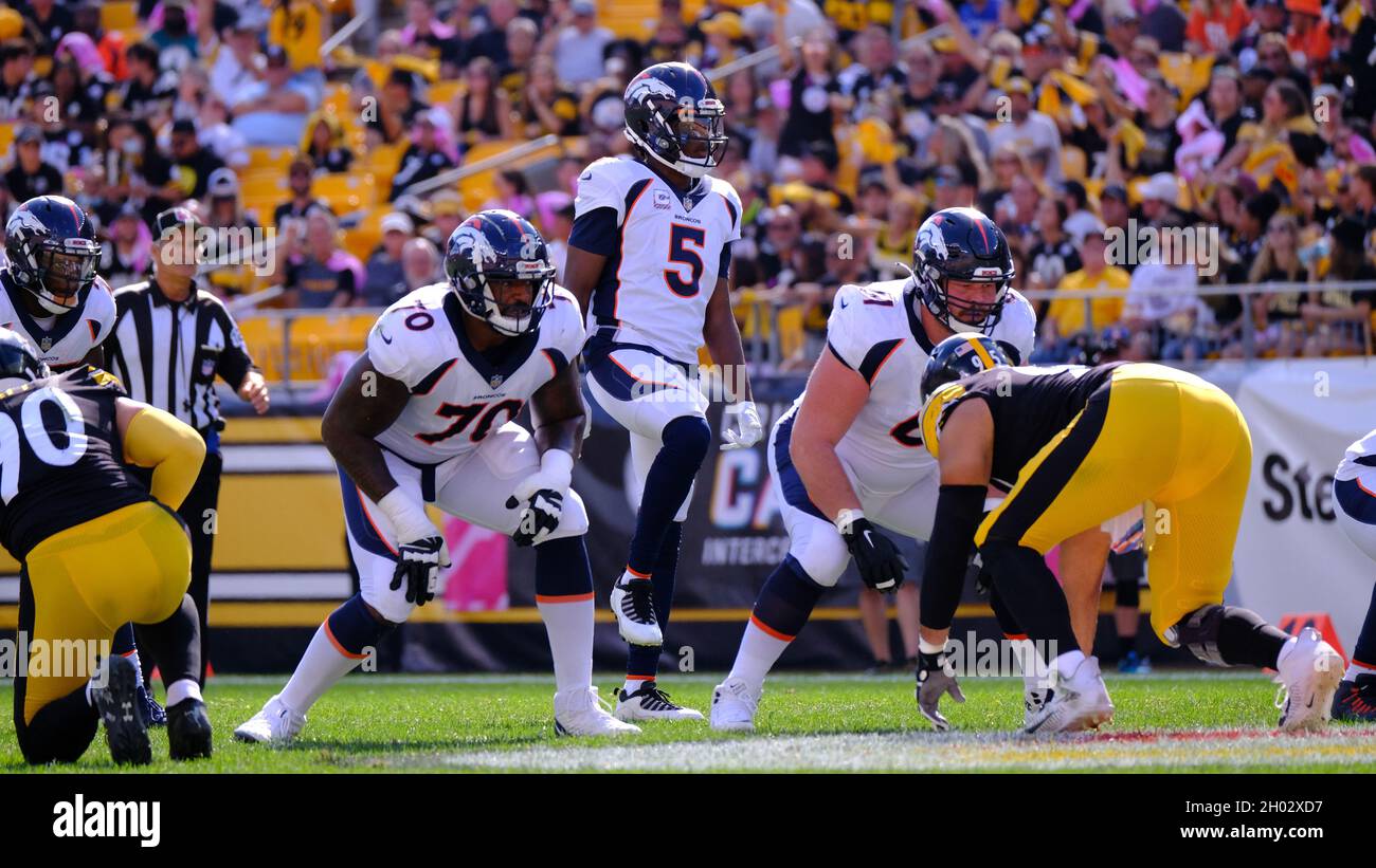 October 10th, 2021: Teddy Bridgewater #5 during the Pittsburgh Steelers ...