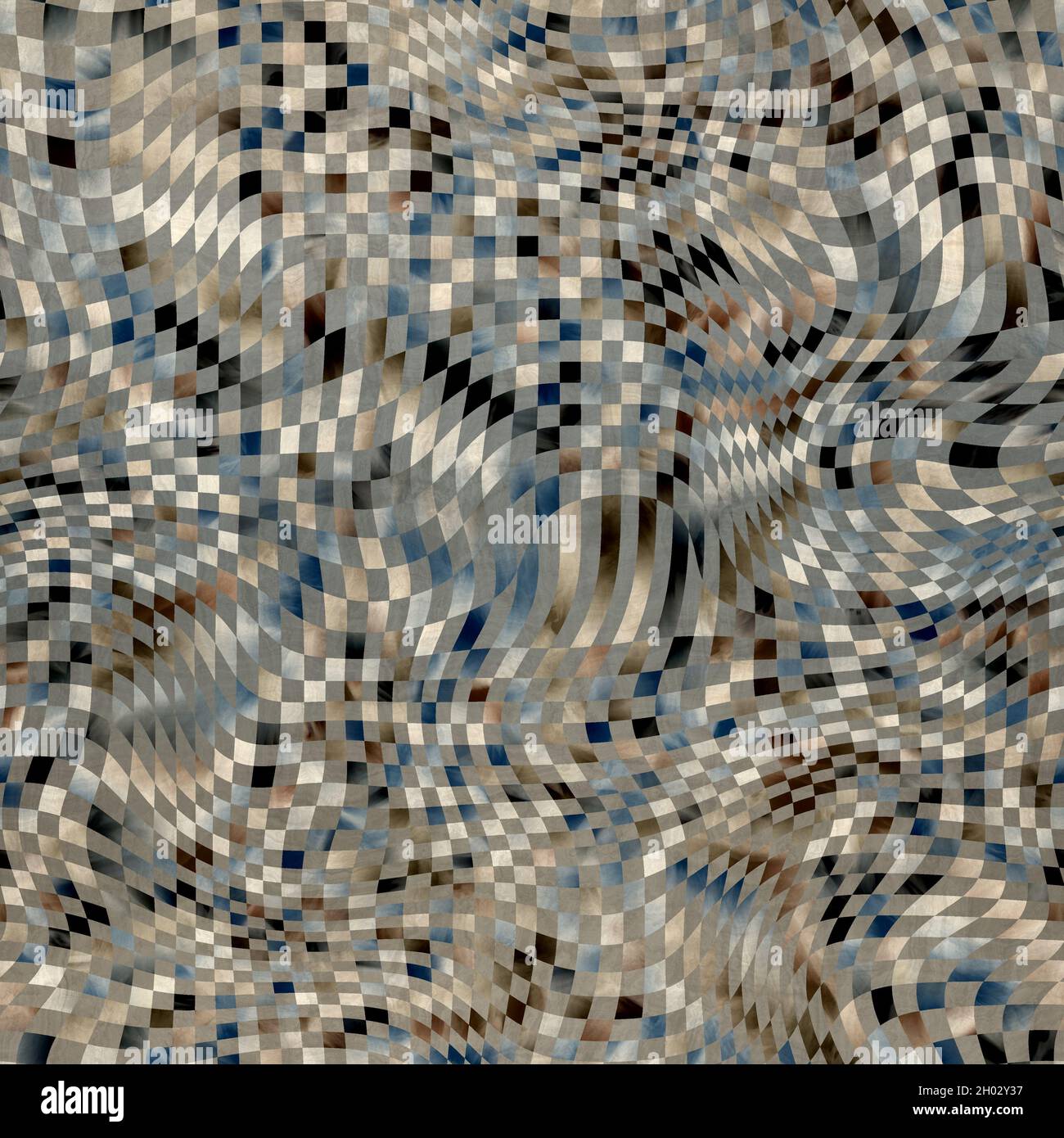 Seamless abstract wavy distorted check pattern for print Stock Photo ...