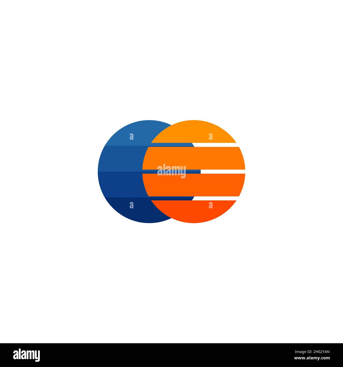 Two overlapping circes logo abstract vector design. Double circle shape ...