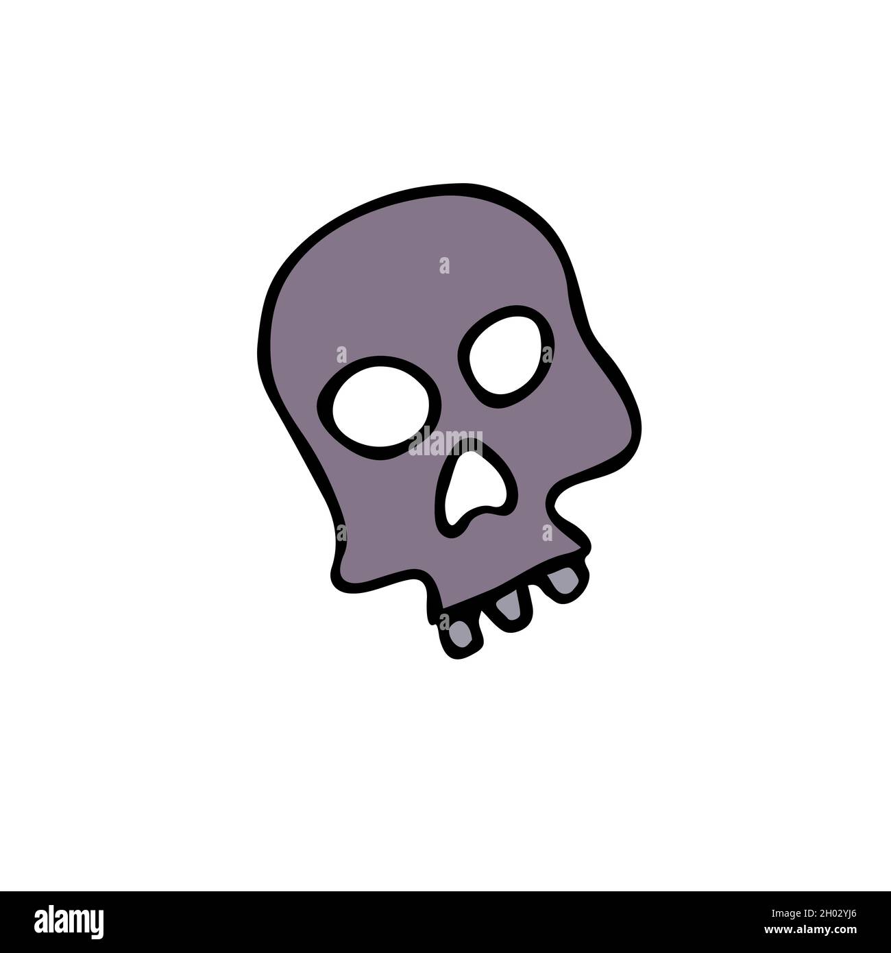 Doodle Halloween scull. Color Skeleton isolated on white background ...