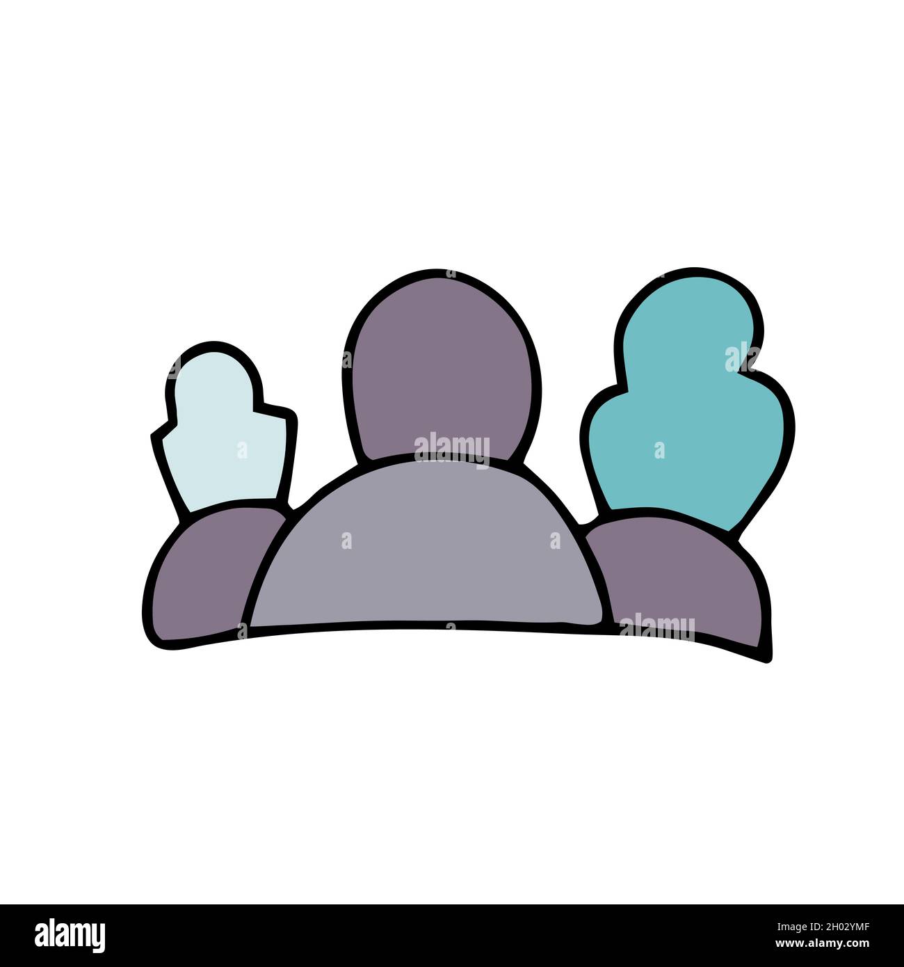 Vector doodle tombs. Gray color grave isolated on white background ...