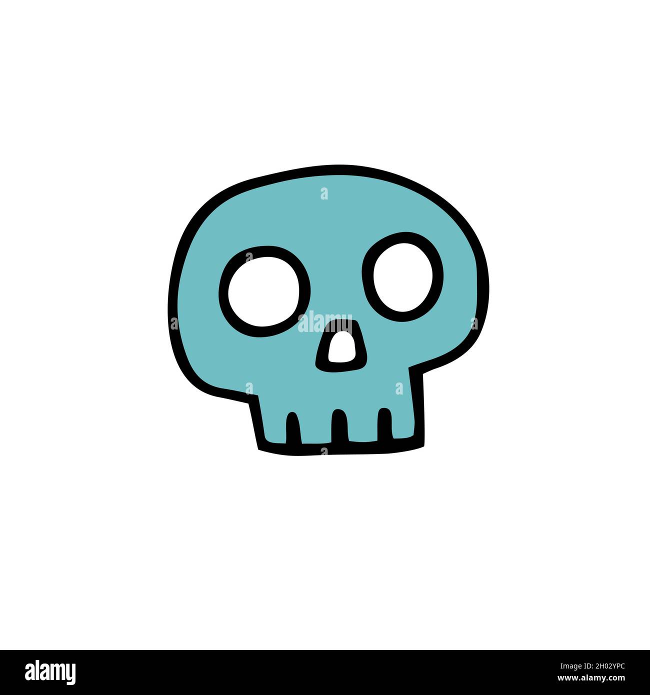 Doodle Halloween scull. Color Skeleton isolated on white background ...