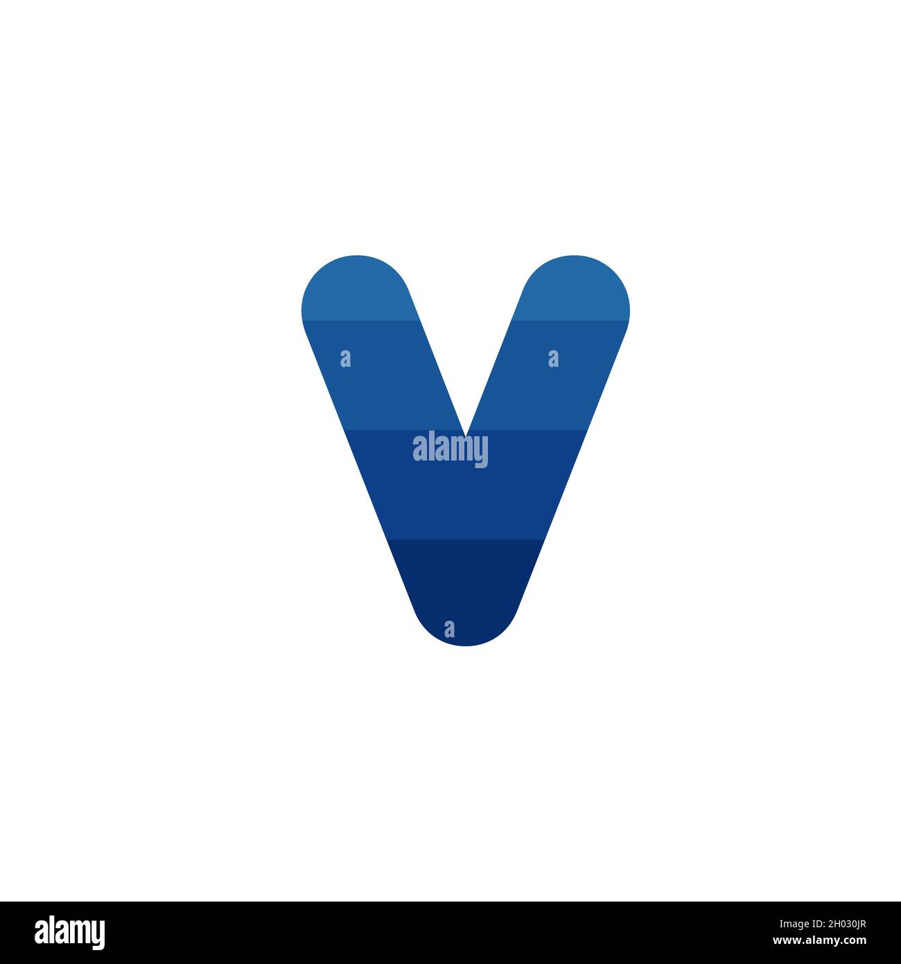 Initial letter V blue stipes logo template. Stock Vector illustration ...