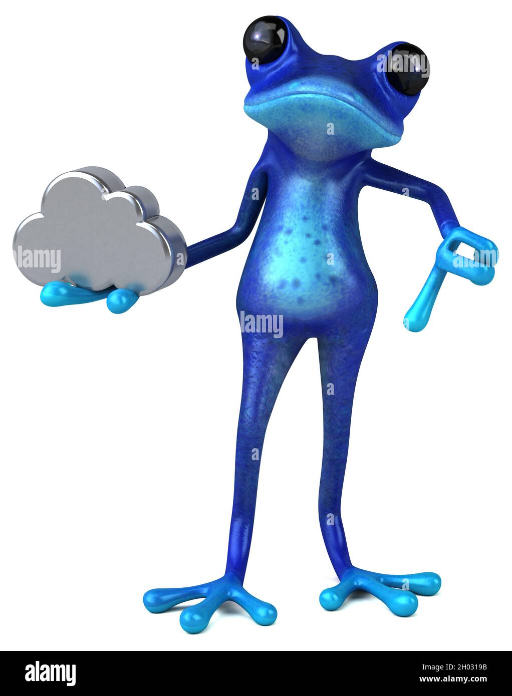 Fun blue frog - 3D Illustration Stock Photo - Alamy