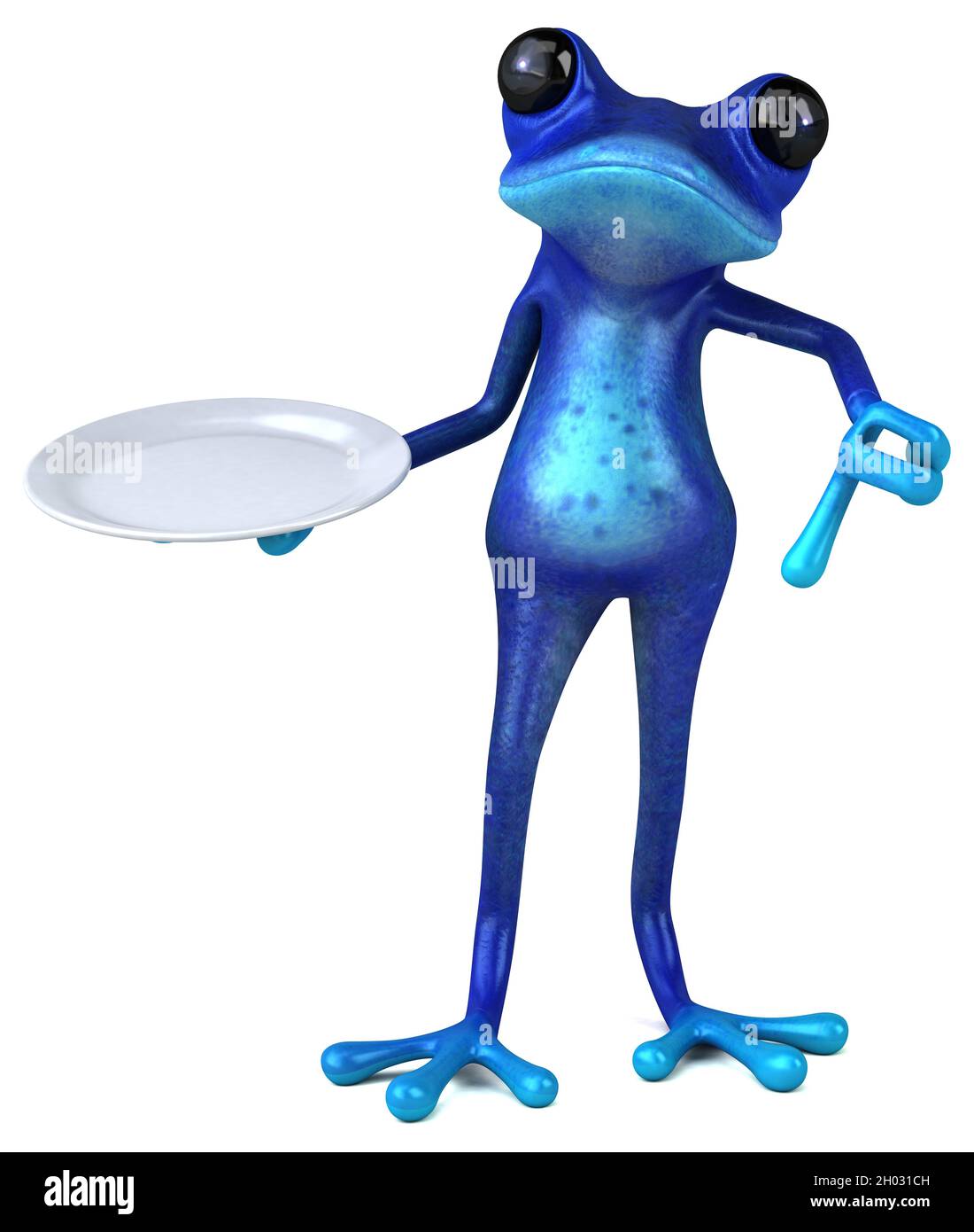 Fun blue frog - 3D Illustration Stock Photo - Alamy